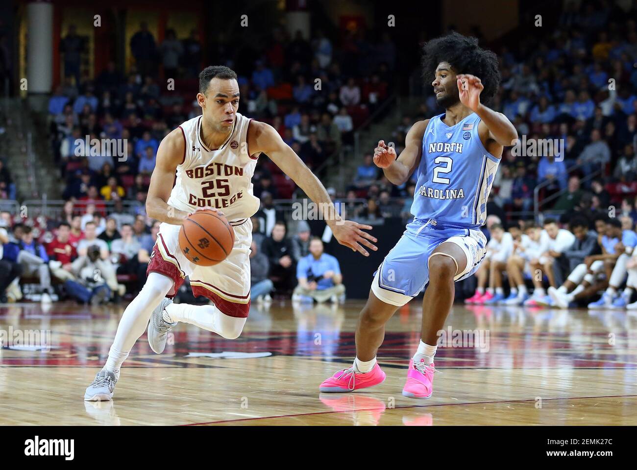 March 5, 2019; Chestnut Hill, MA, USA; Boston College Eagles guard ...
