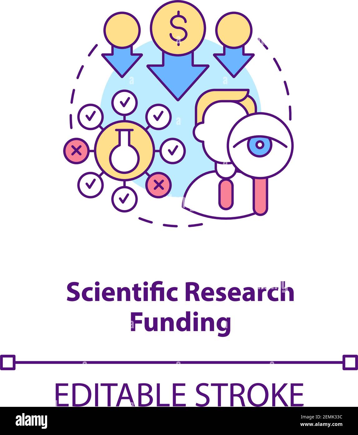Scientific research funding concept icon Stock Vector Image & Art - Alamy