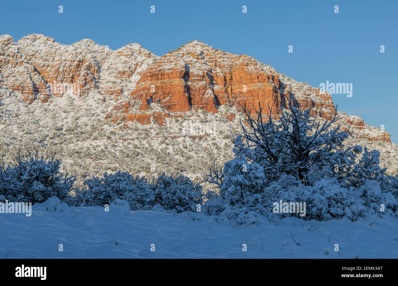 Scenic Winter Landscape in the Red Rocks of Sedona Arizona Stock Photo ...