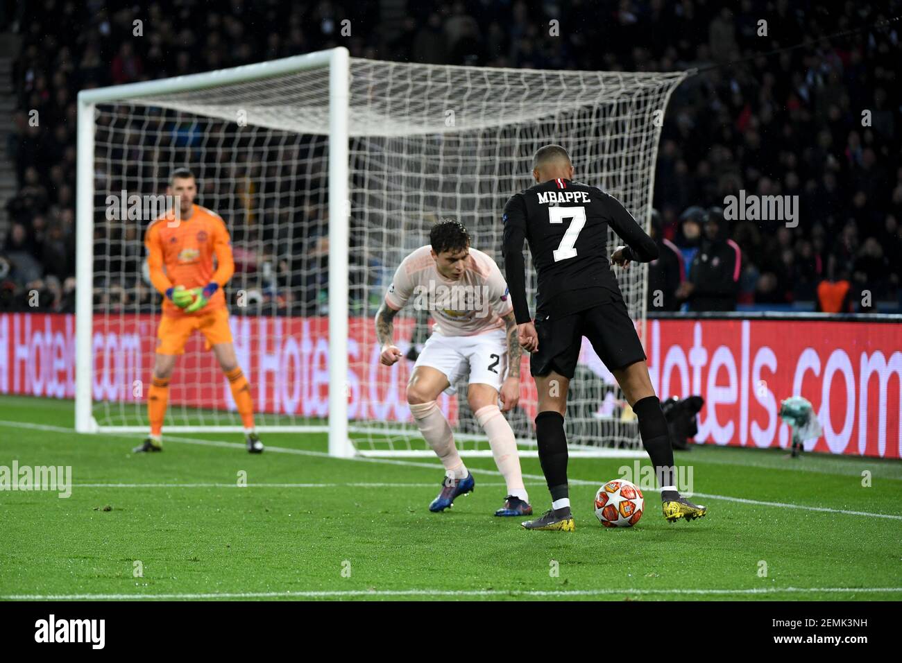 Kylian Mbappé at the PSG vs Manchester Utd game part of the UEFA ...