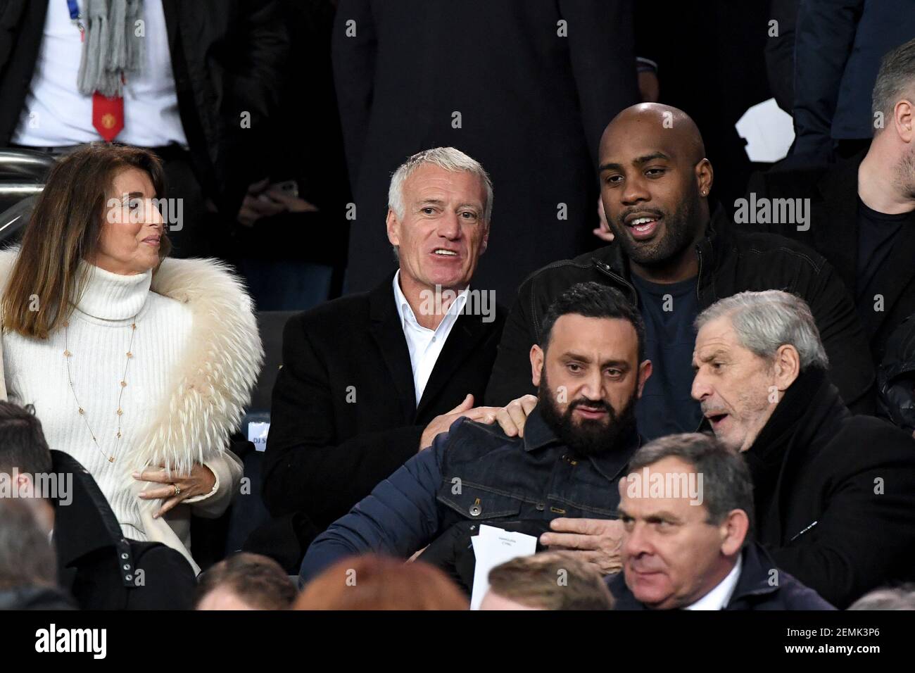 Cyril Hanouna, Teddy Riner, Didier Deschamps, Claude Deschamps at the ...