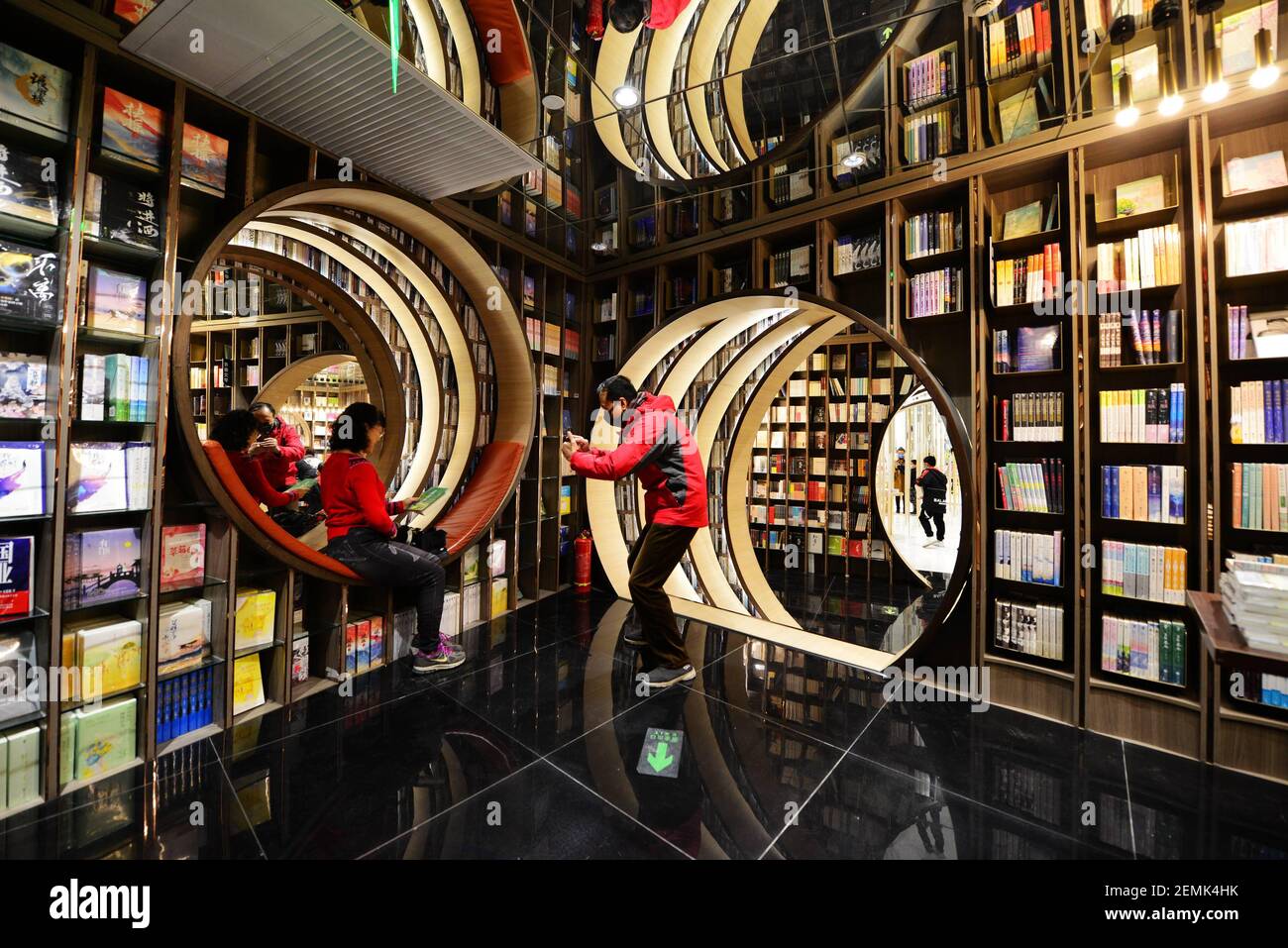 Readers read books at Zhongshuge Bookstore which is the most popular ...