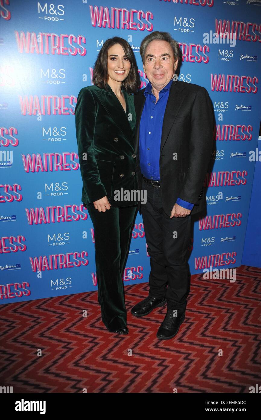 Andrew Lloyd Webber seen with a guest during the Waitress press night ...