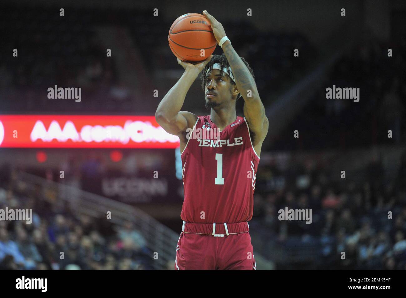 March 7, 2019: Quinton Rose (1) of the Temple Owls shoots a technical ...