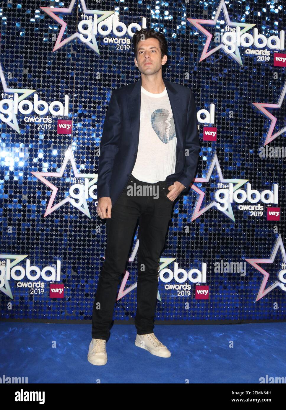Mark Ronson on the blue carpet at The Global Awards at the Eventim ...