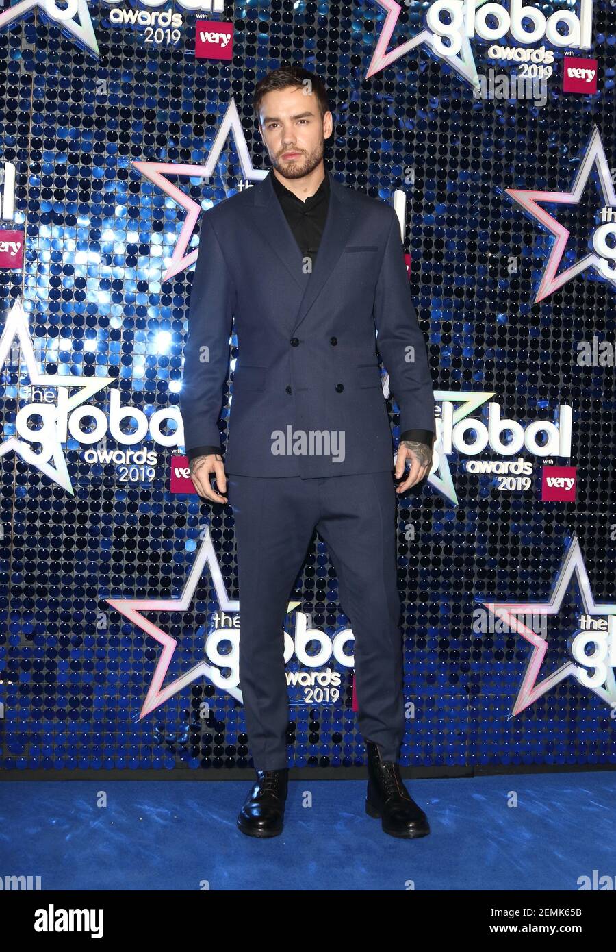 Liam Payne on the blue carpet at The Global Awards at the Eventim ...