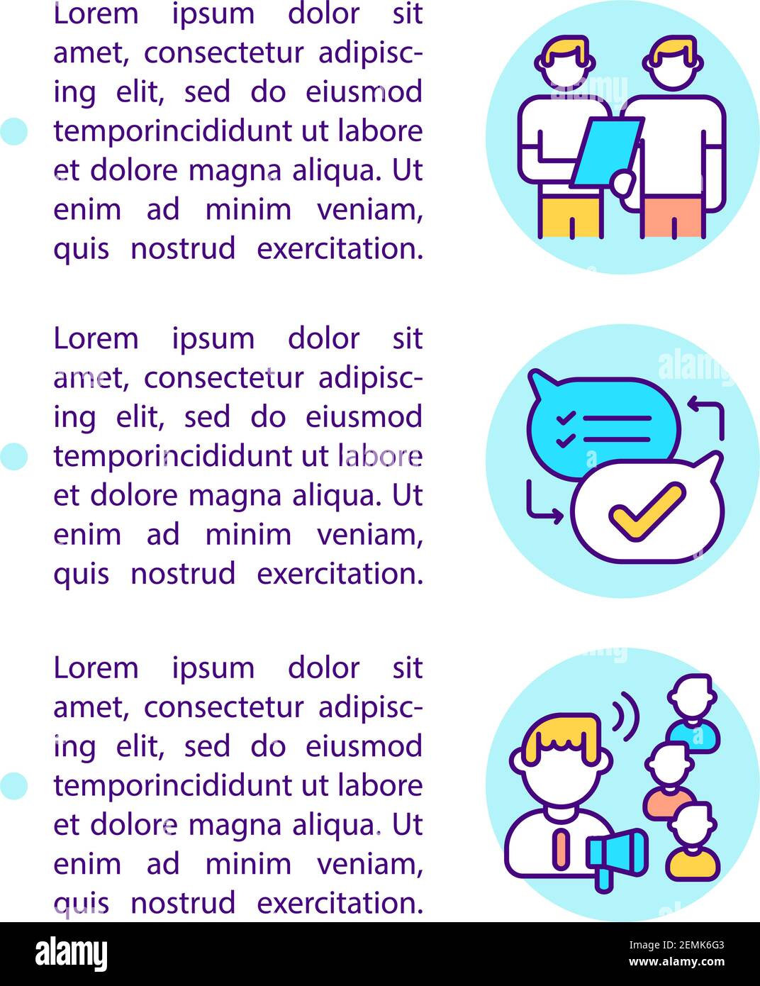 Communication with employees and customers concept icon with text Stock ...