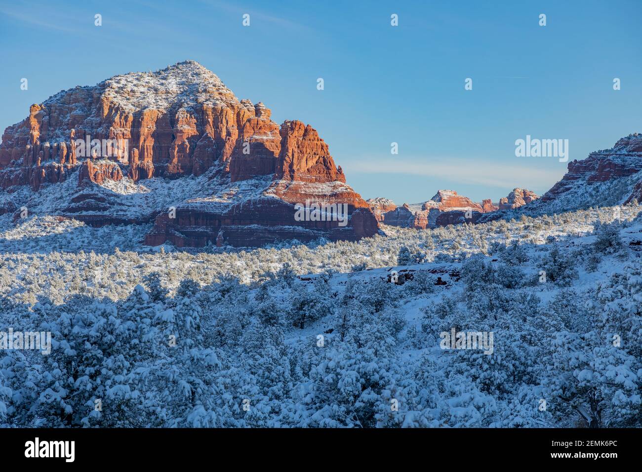 Scenic Winter Landscape in the Red Rocks of Sedona Arizona Stock Photo ...