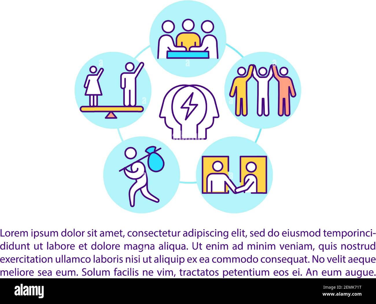 Conflict management concept icon with text Stock Vector Image & Art - Alamy