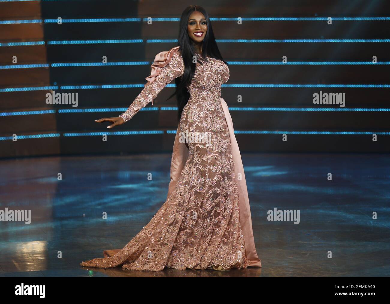 A beauty contestant from USA, Jazell Barbie Royale seen performing on ...