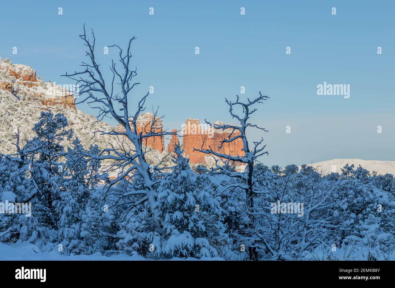 Scenic Winter Landscape in the Red Rocks of Sedona Arizona Stock Photo ...