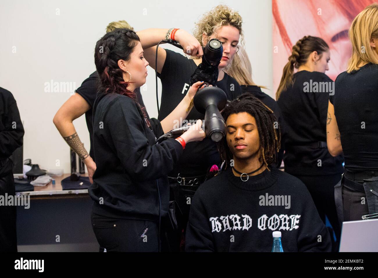 Models on the catwalk and backstage during Amsterdam Fashion Week ...