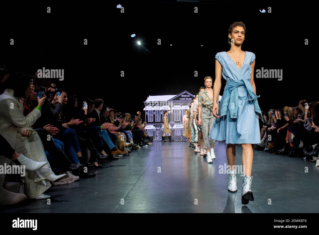 Models on the catwalk and backstage during Amsterdam Fashion Week ...