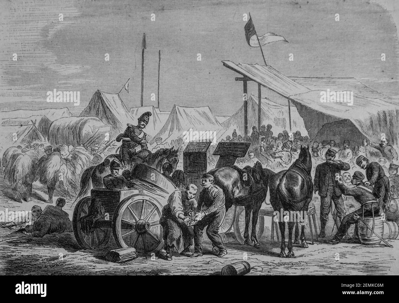 le siege de paris,un campement de soldats saxons, l'univers illustre ...