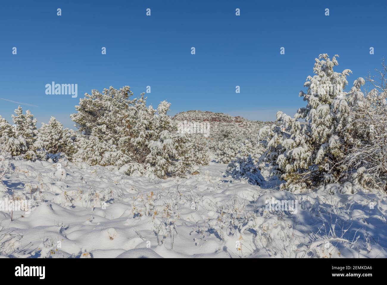 Scenic Winter Landscape in the Red Rocks of Sedona Arizona Stock Photo ...