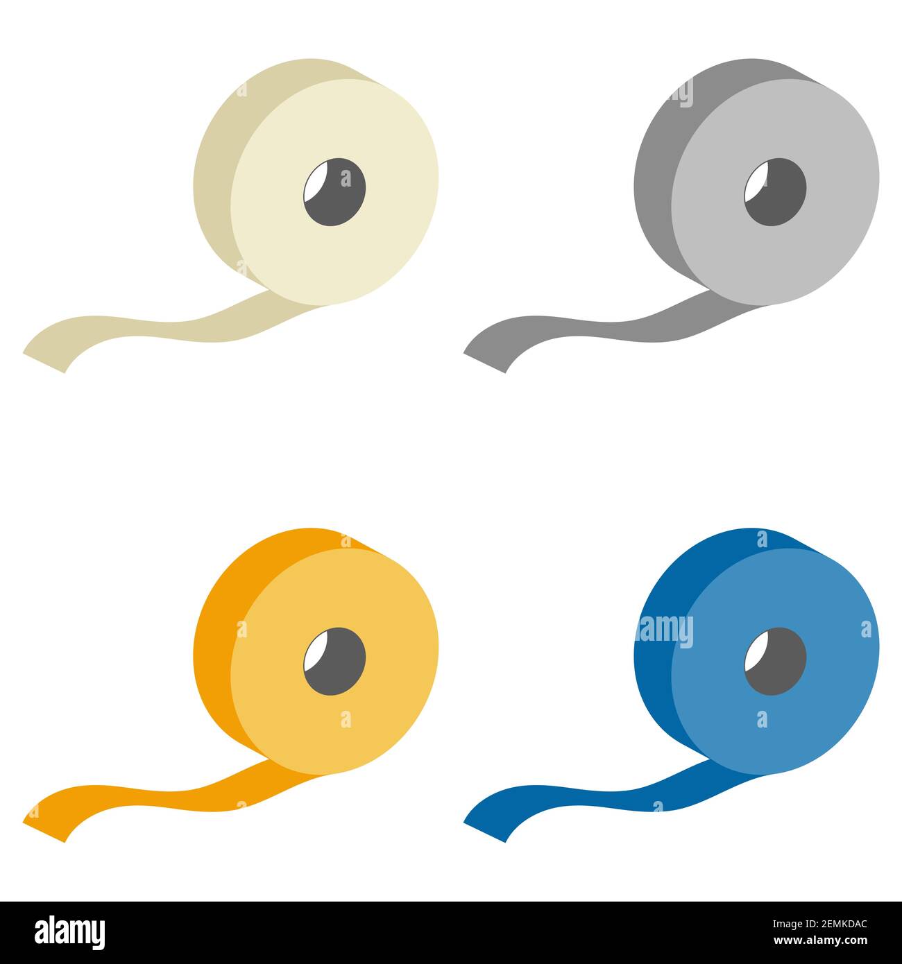 Adhesive tape, scotch tape, set of different colors, vector scotch ...