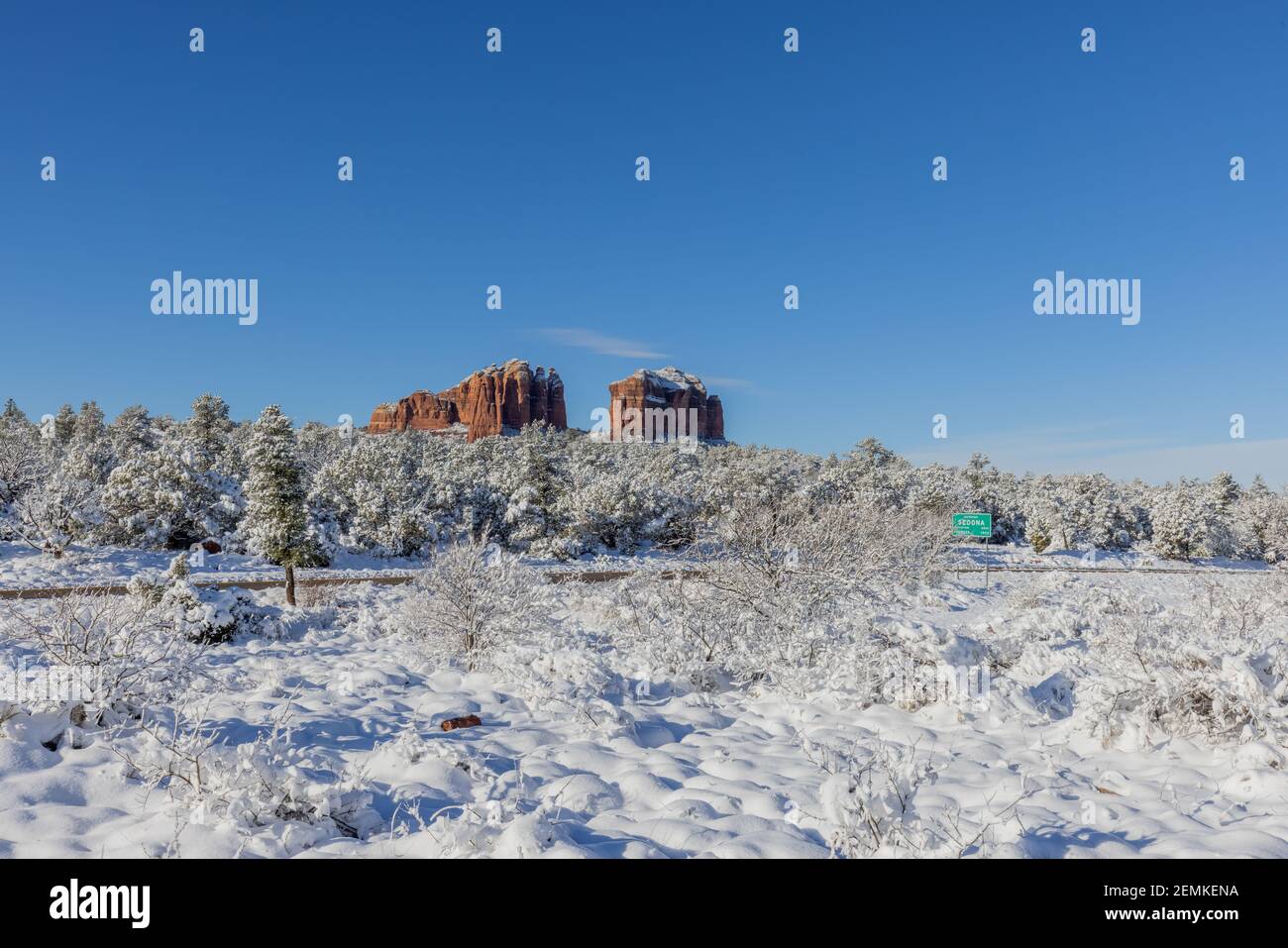 Scenic Winter Landscape in the Red Rocks of Sedona Arizona Stock Photo ...