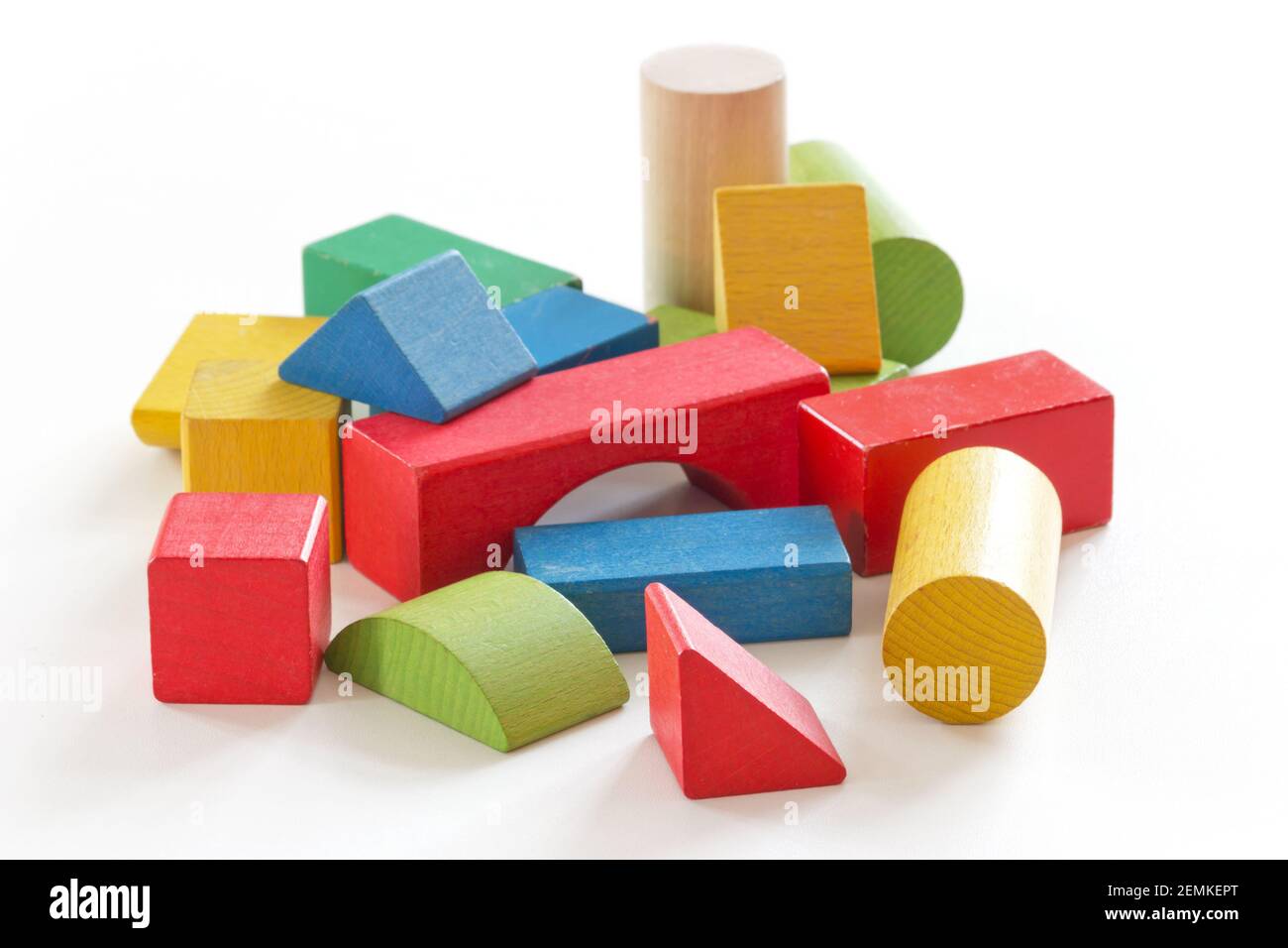 Colorful wooden building set for children Stock Photo - Alamy