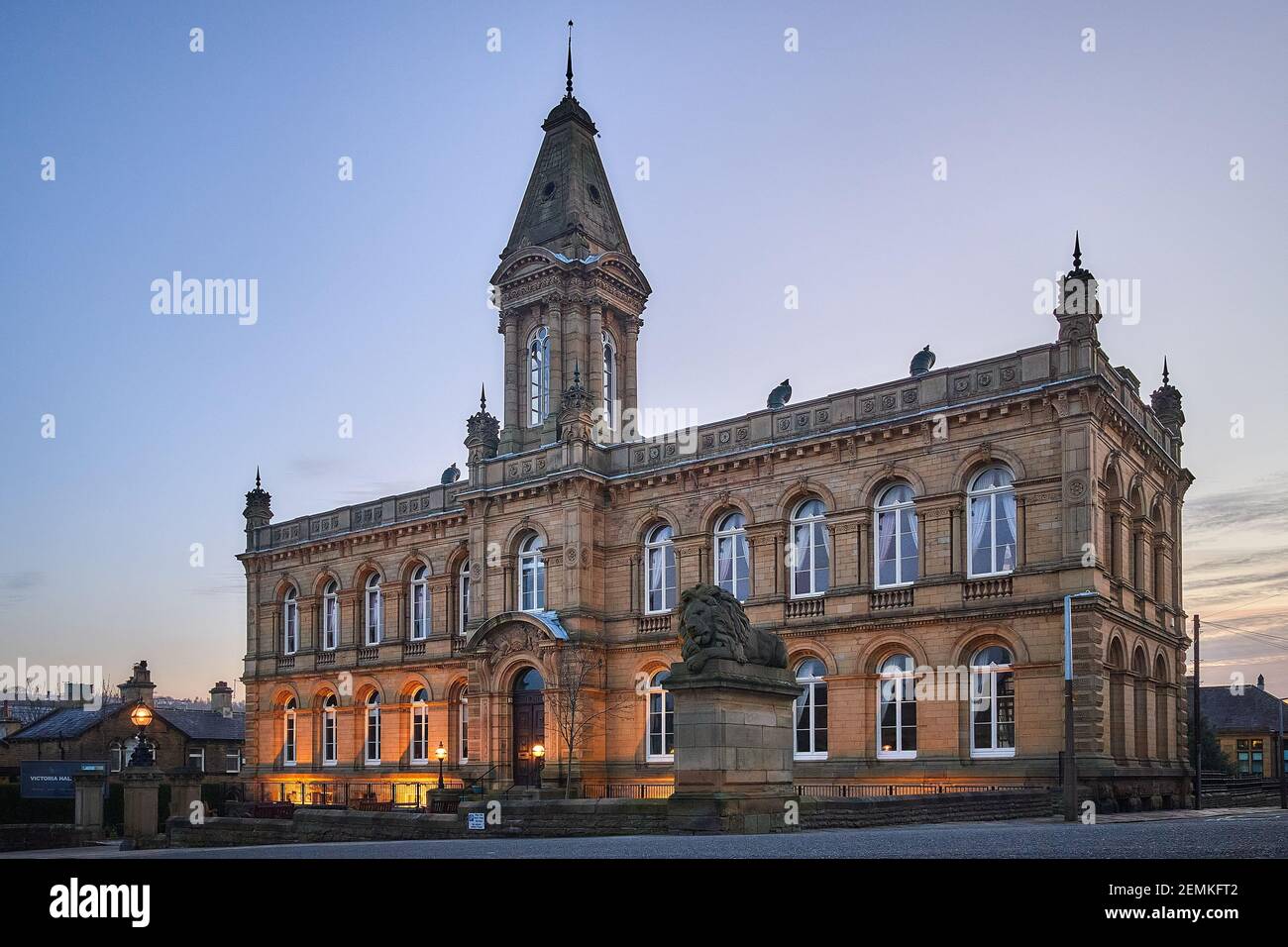 Victoria Hall, built by Sir Titus Salt, in Saltaire Village, Saltaire ...