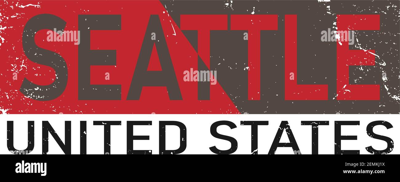 Seattle graphic emblem on white background. Label for t-shirt ...