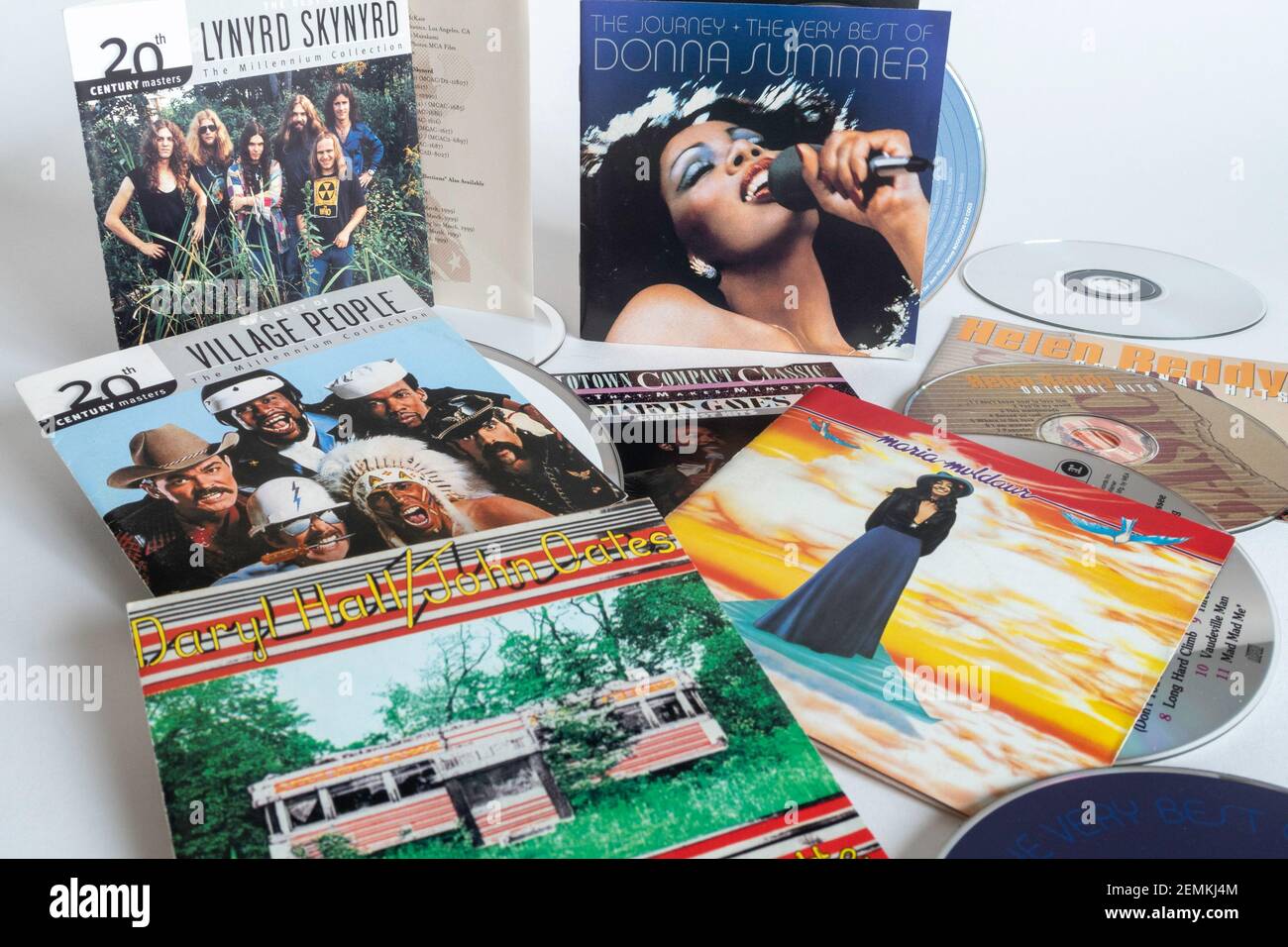 Still Life of Compact Discs from the 70's, USA Stock Photo - Alamy