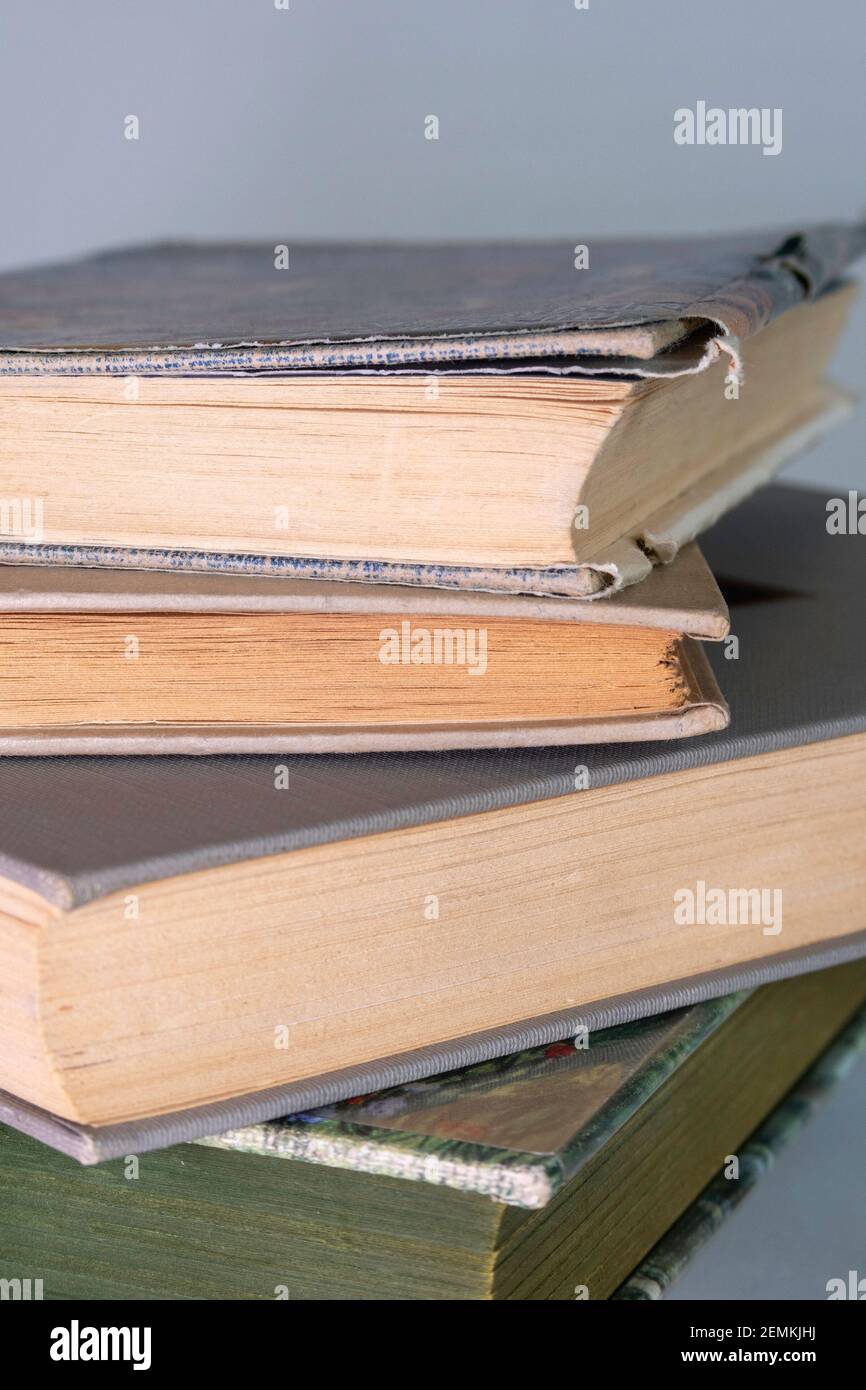 Vintage stacked books Still Life Stock Photo - Alamy