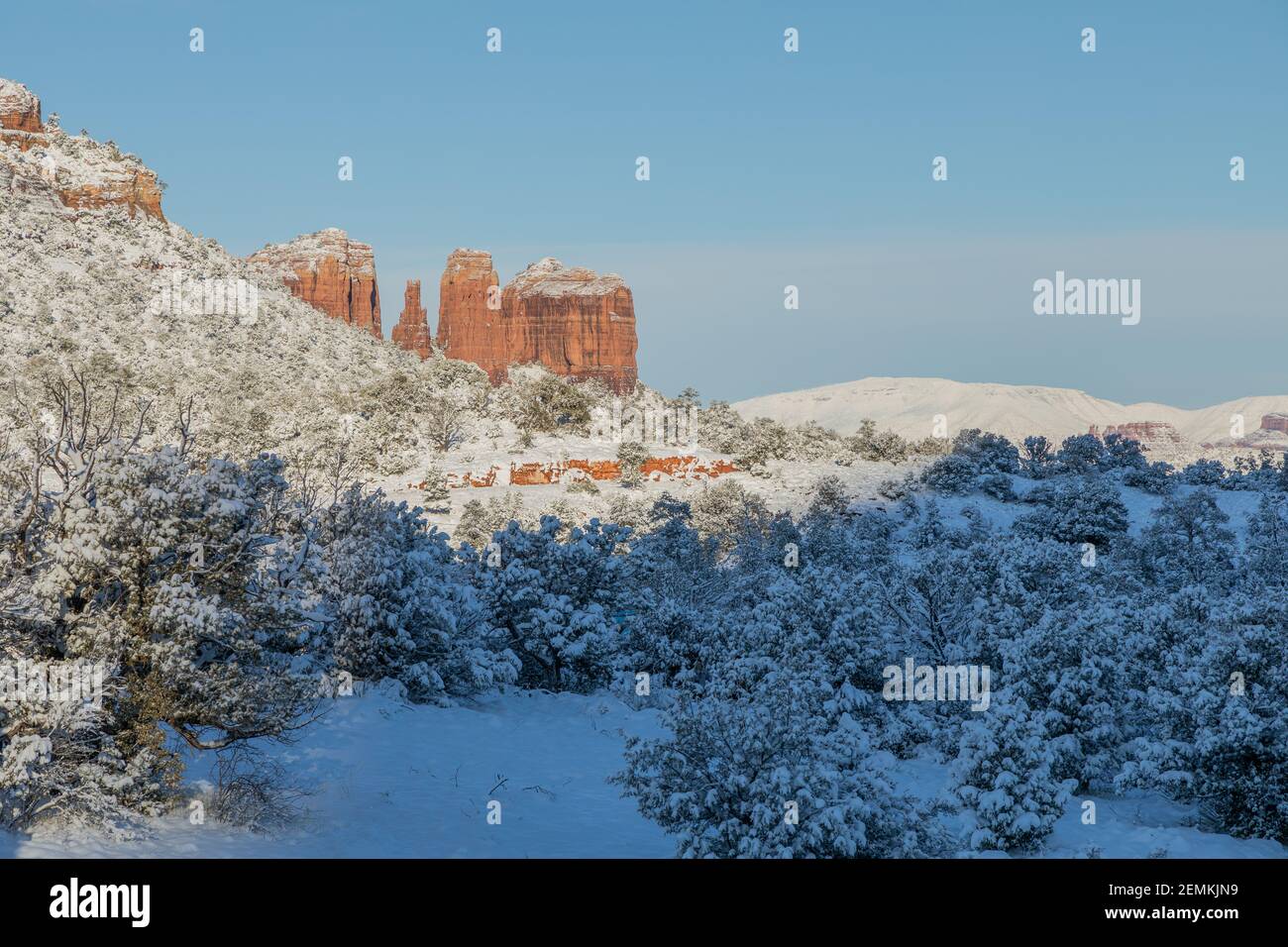Scenic Winter Landscape in the Red Rocks of Sedona Arizona Stock Photo ...