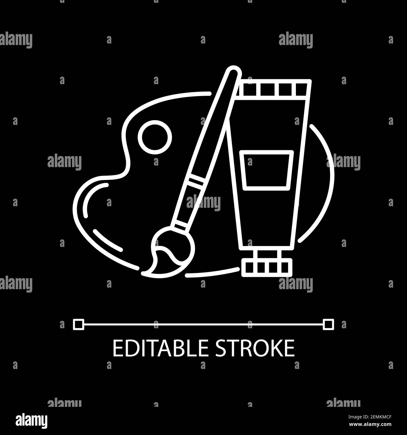 Arts and craft white linear icon for dark theme Stock Vector Image ...