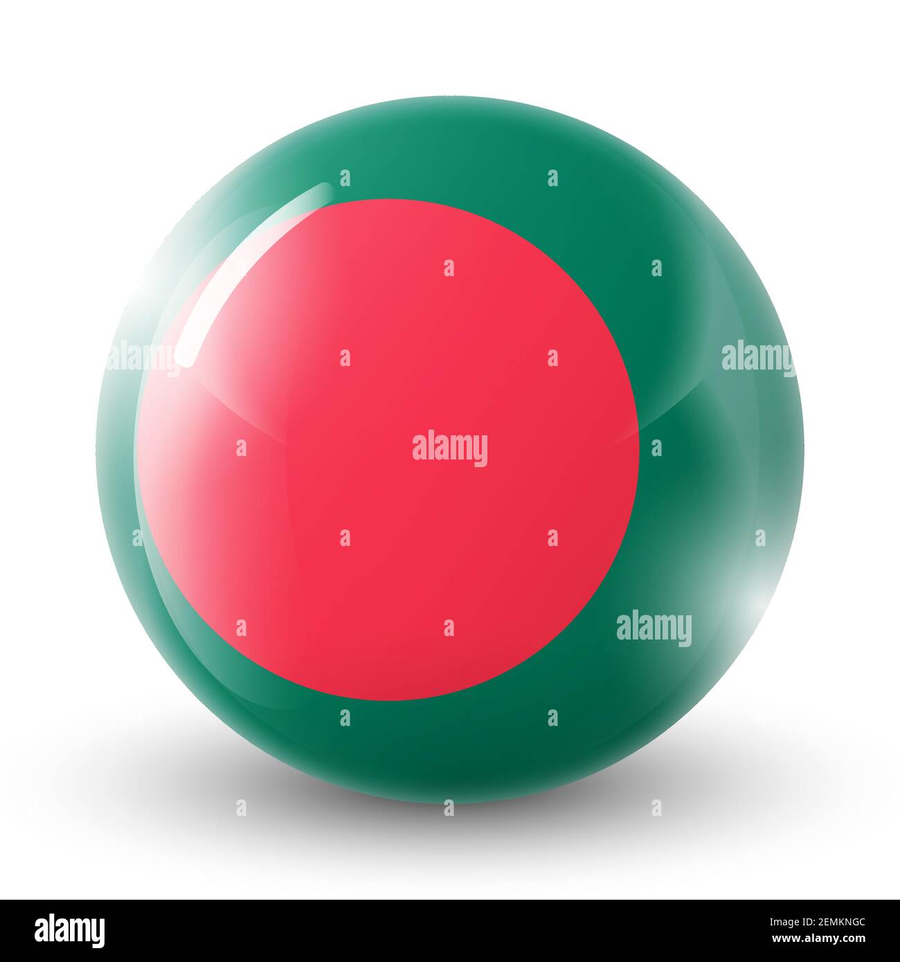 Glass light ball with flag of Bangladesh. Round sphere, template icon ...