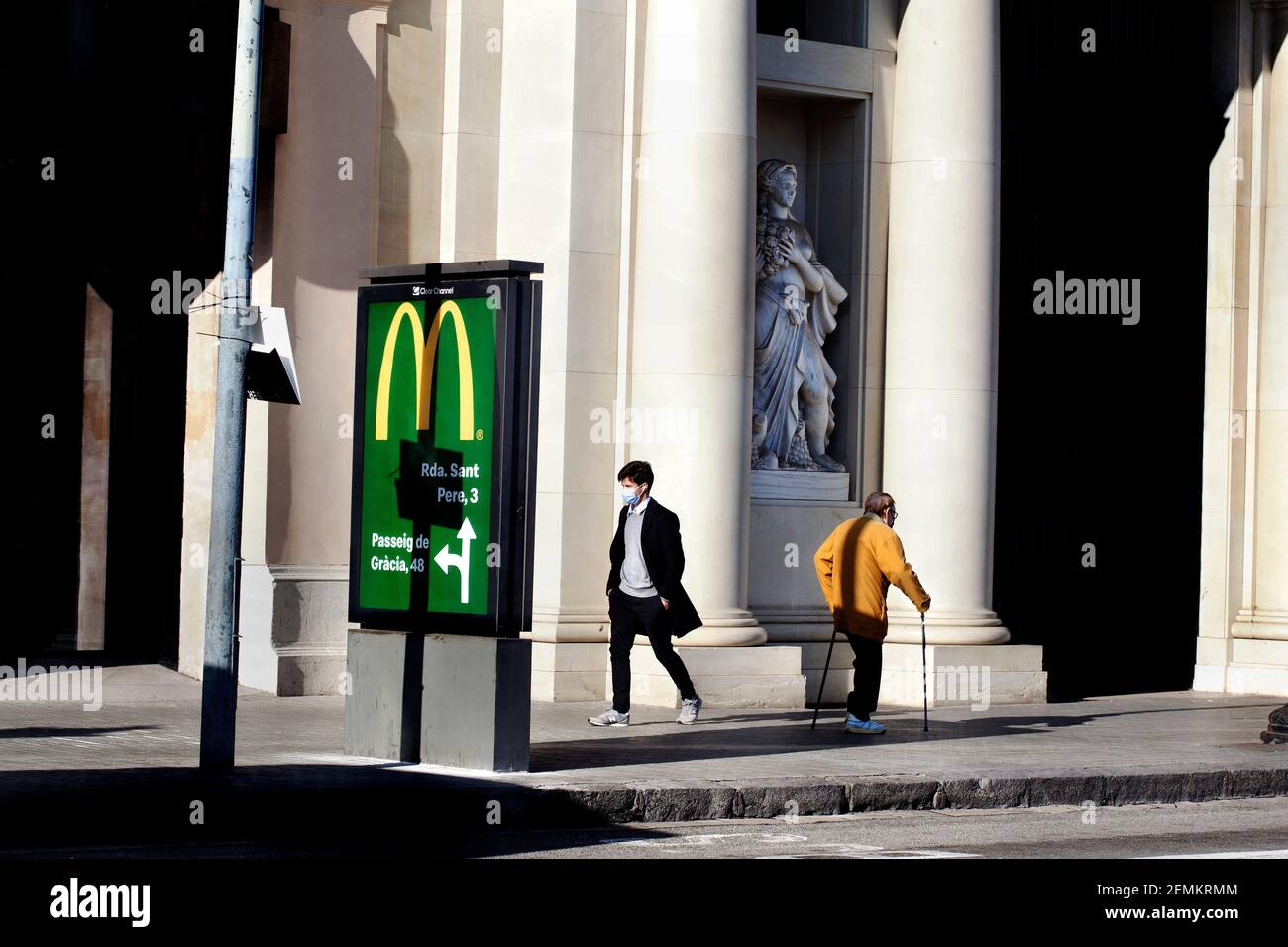 Old people walking with sticks hi-res stock photography and images - Alamy