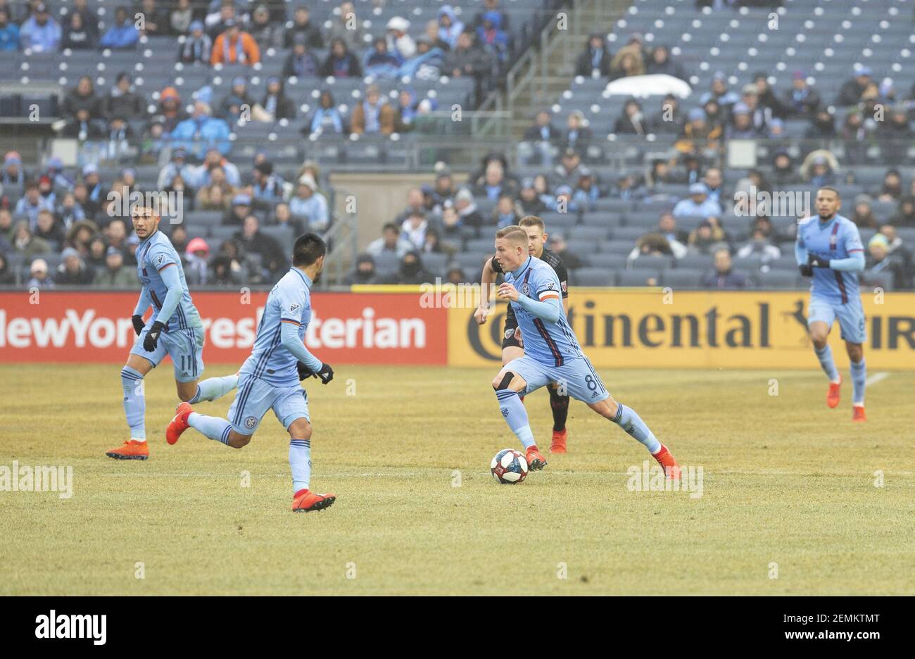 Alexander Ring (8) of NYCFC controls ball during MLS regular game ...