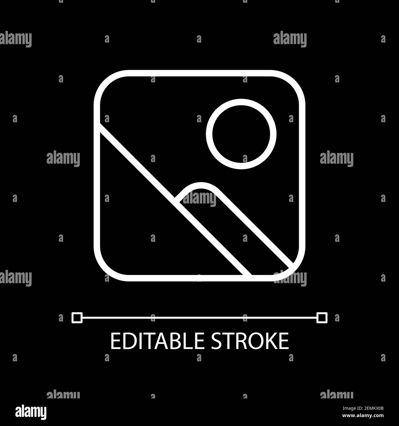 Photo gallery app white linear icon for dark theme Stock Vector Image ...