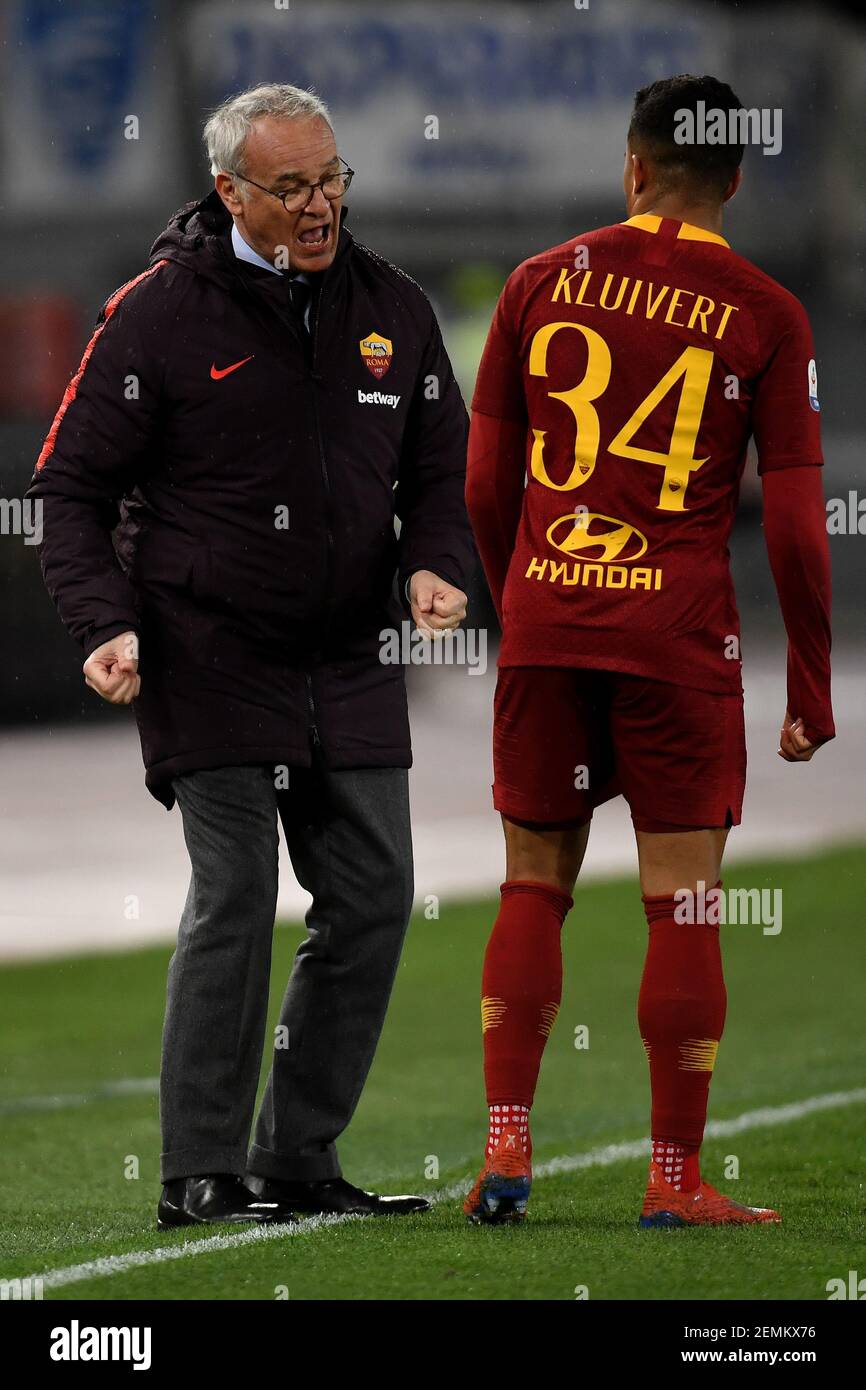 New AS Roma coach Claudio Ranieri and Justin Kluivert Roma 11-3-2019 ...