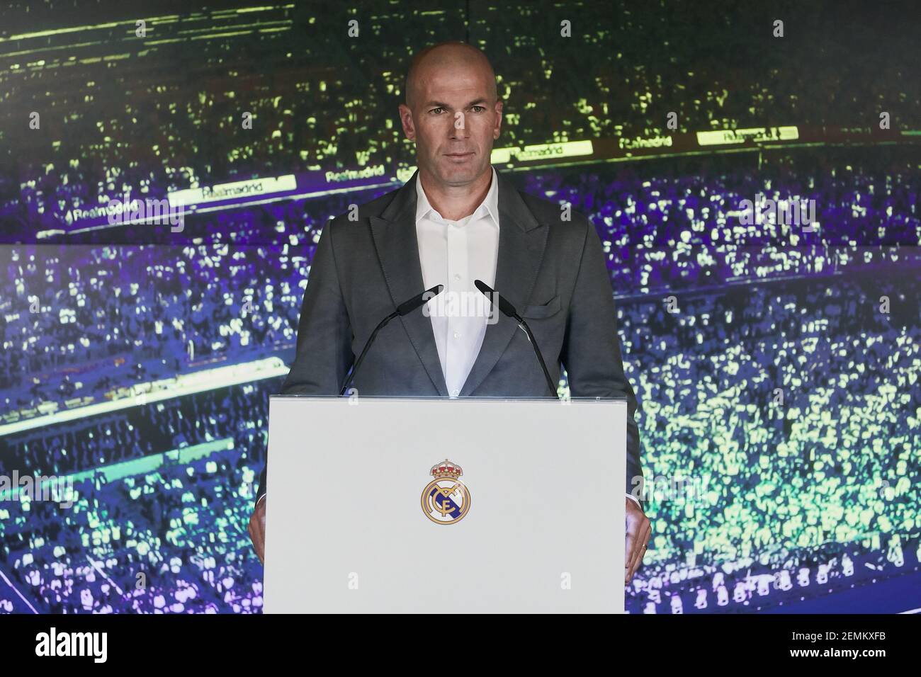 Zinedine Zidane during the press conference of the official ...