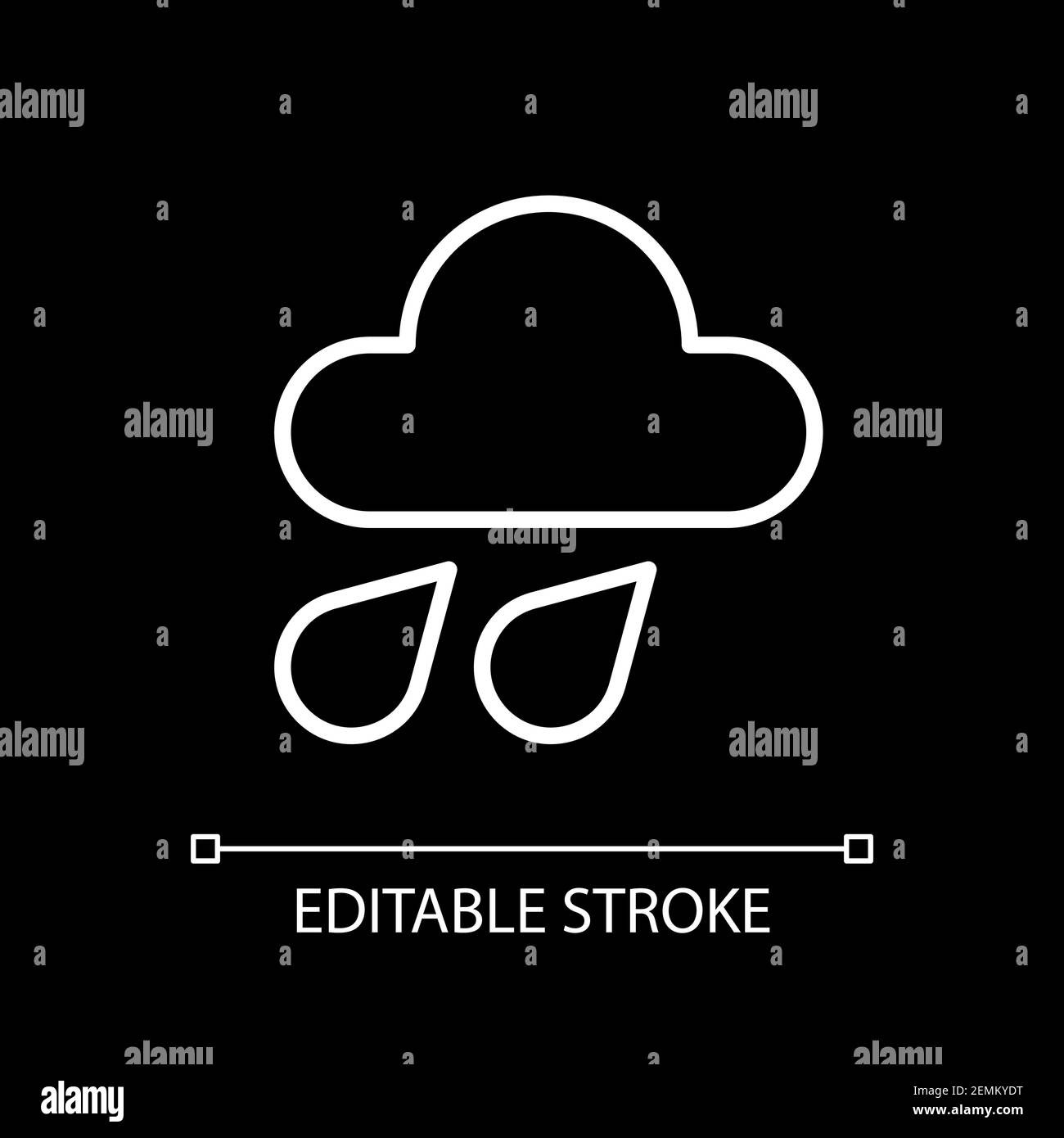 Weather forecast white linear icon for dark theme Stock Vector Image ...