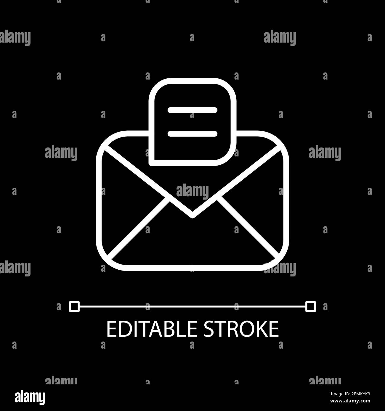 Message app white linear icon for dark theme Stock Vector Image & Art ...