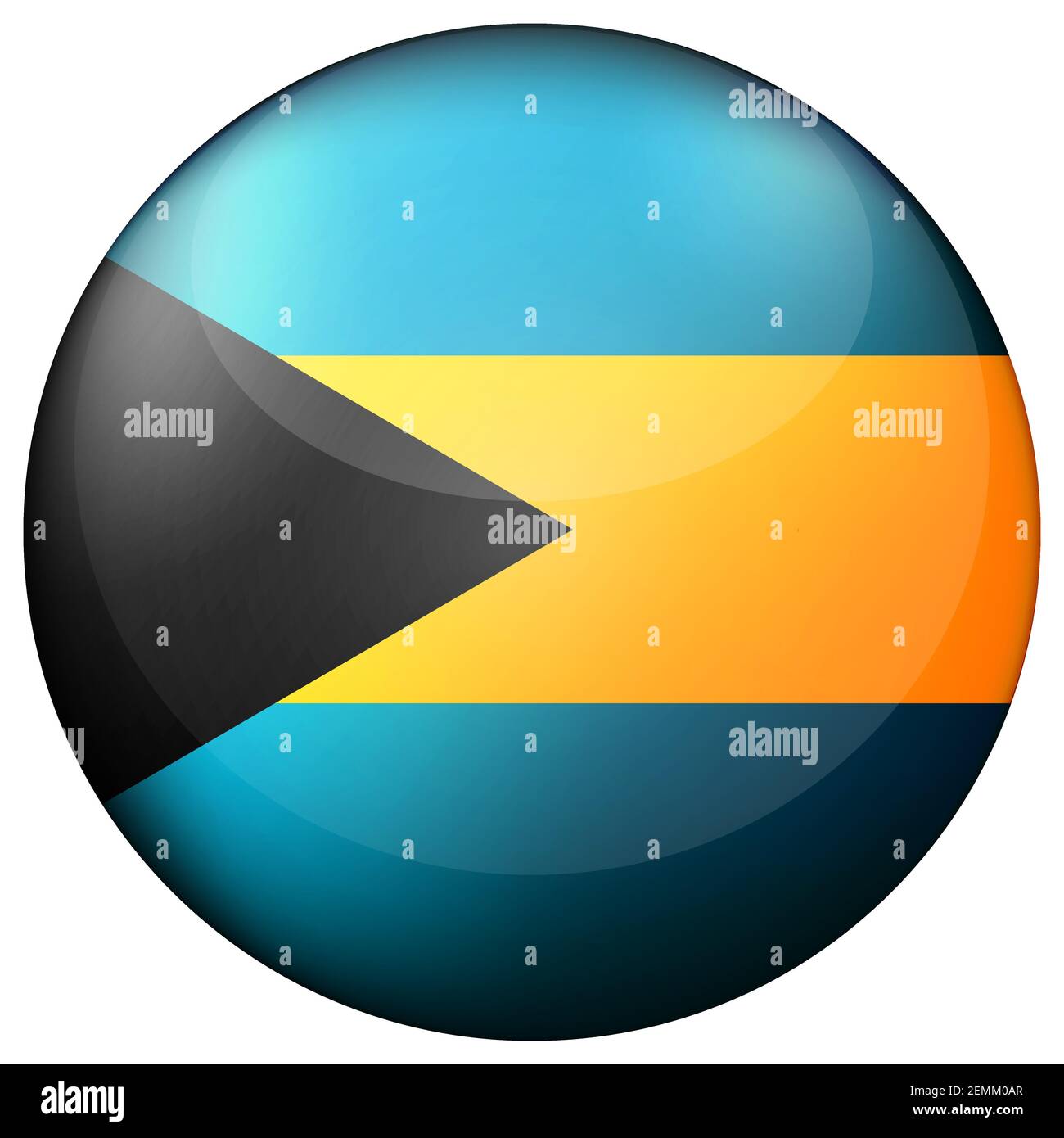 Glass light ball with flag of Bahamas. Round sphere, template icon ...