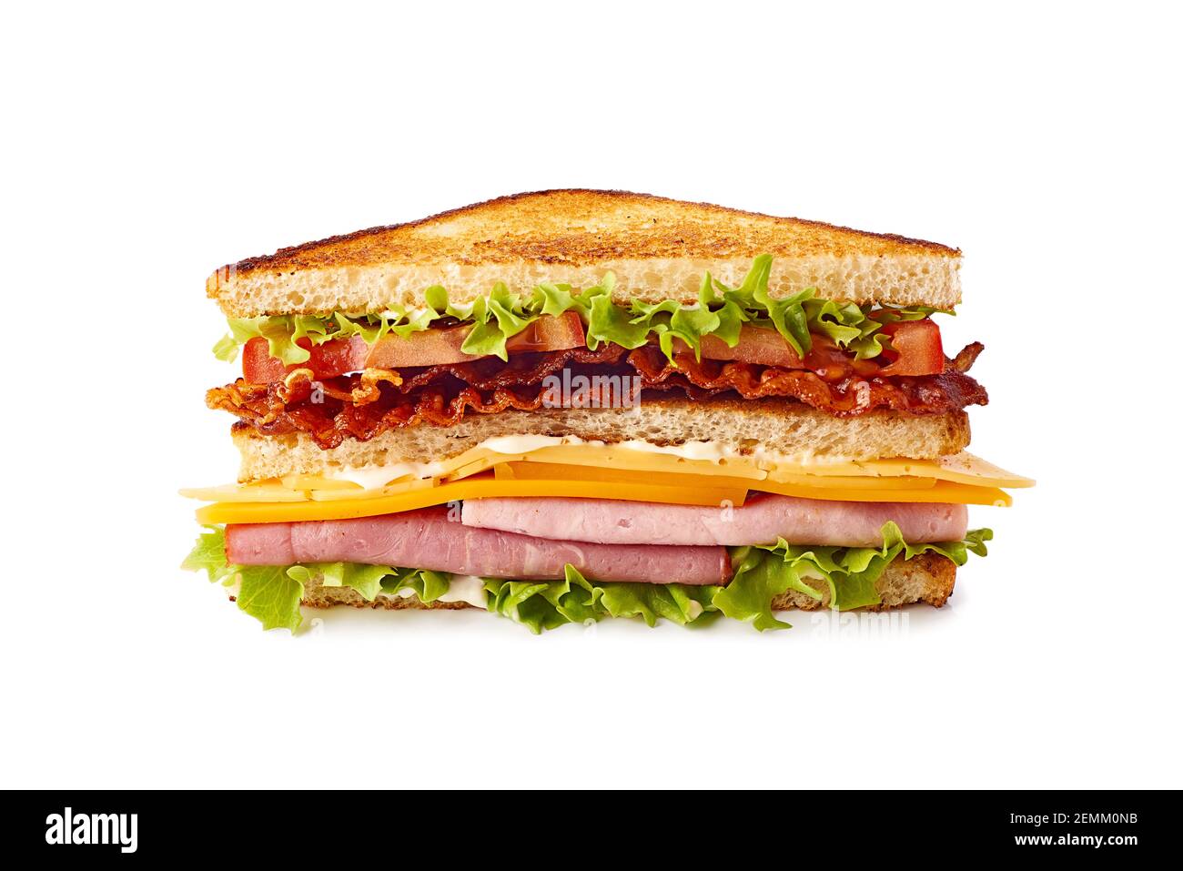 Half of club sandwich on white Stock Photo - Alamy
