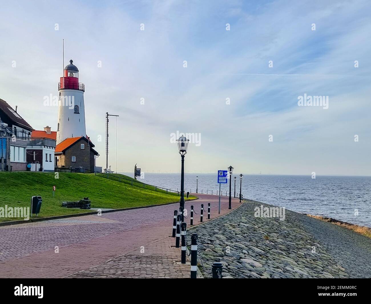 old harbor of the fishing village Urk in Flevoland Netherlands ...