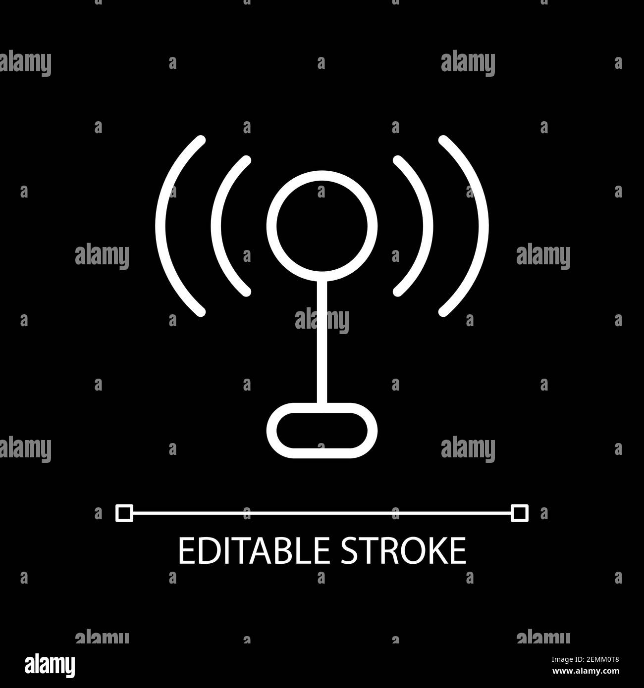 Mobile networks app white linear icon for dark theme Stock Vector Image ...