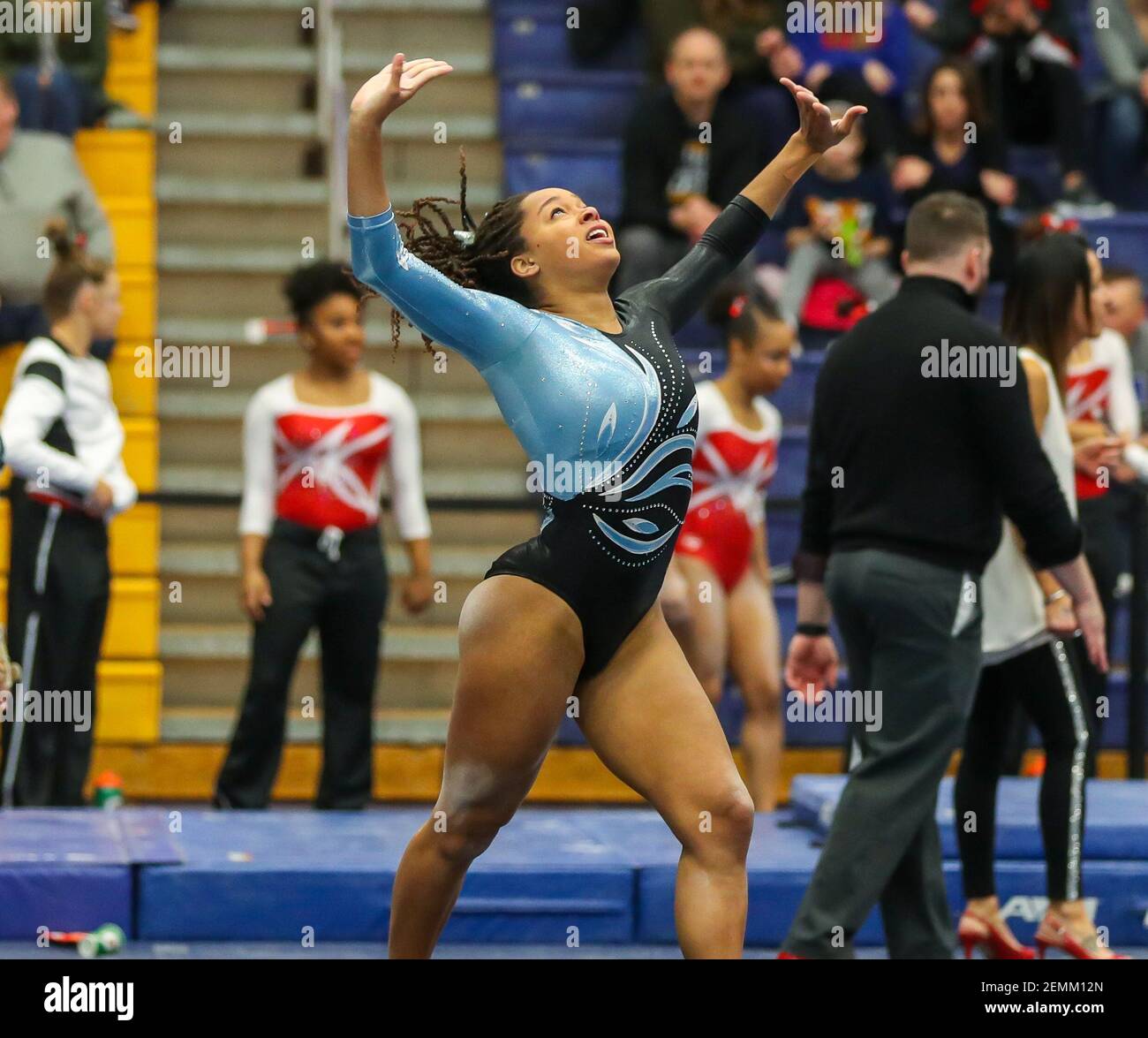 March 10, 2019: North Carolina's Mikayla Robinson comples a tumbling ...