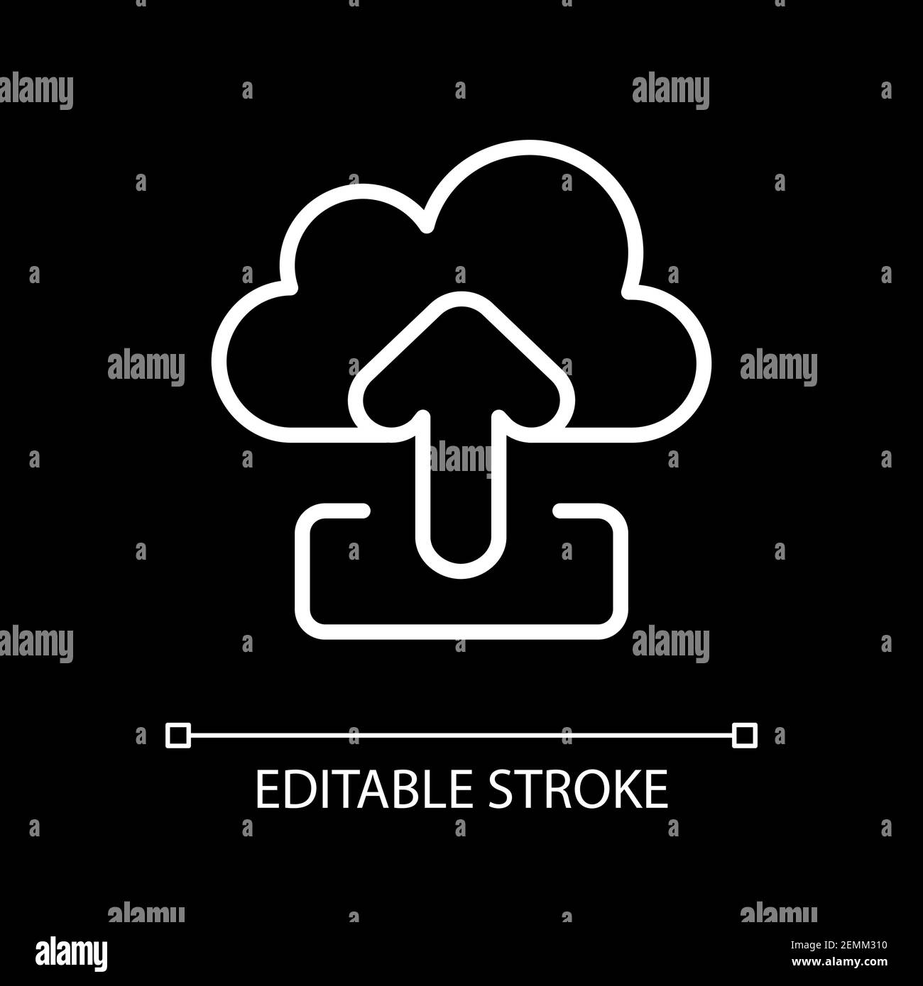 Upload white linear icon for dark theme Stock Vector Image & Art - Alamy