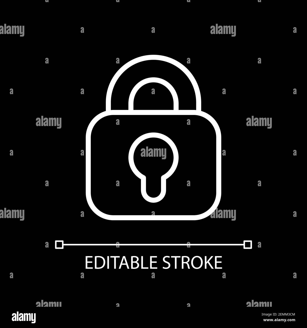 Lock white linear icon for dark theme Stock Vector Image & Art - Alamy
