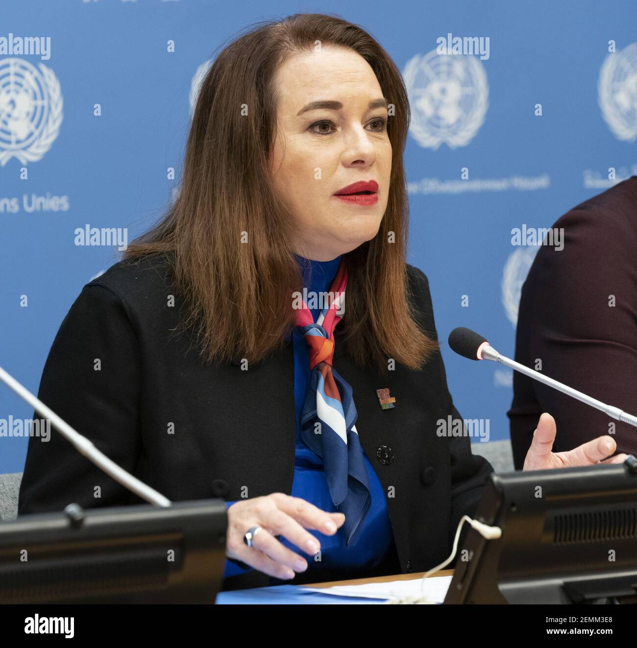 President of GA Maria Fernanda Espinosa Garces, attends Press Briefing ...