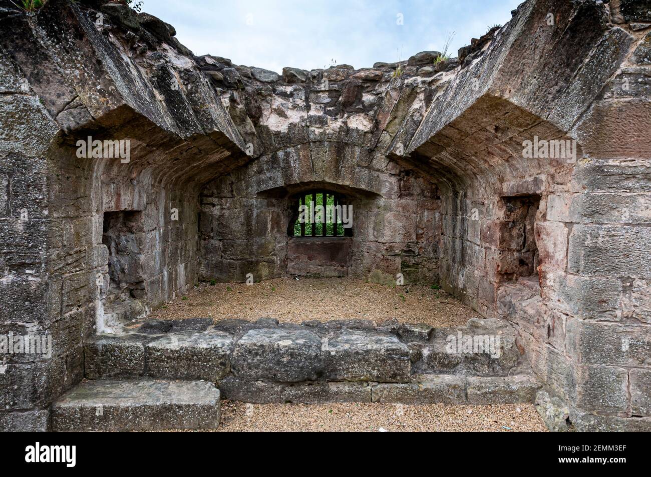 The ground floor ruins of Lord's Mount, a two storey circular stone ...