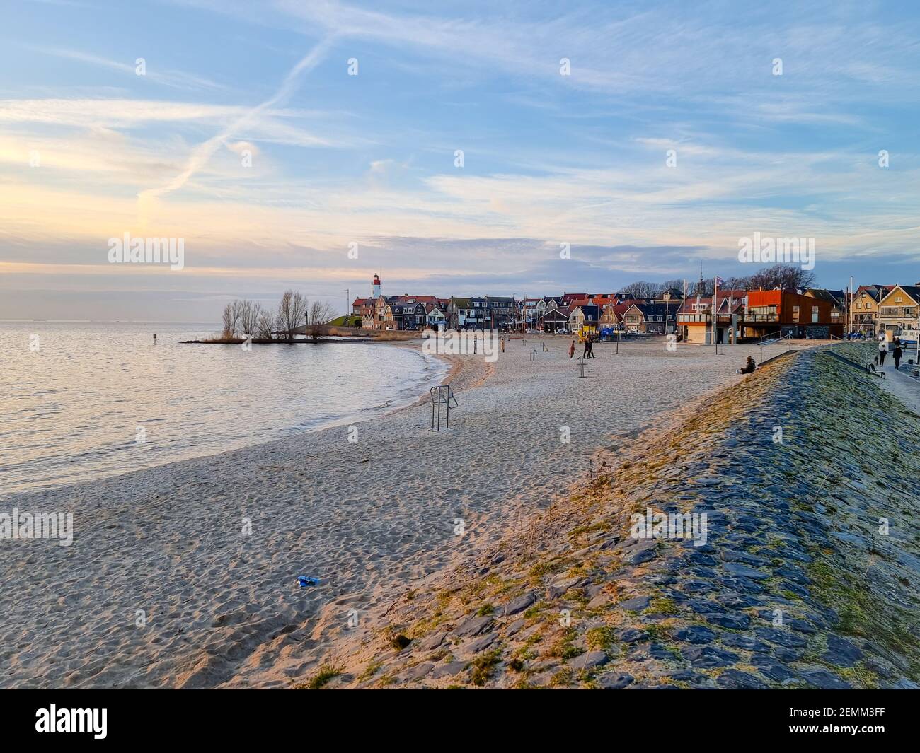 old harbor of the fishing village Urk in Flevoland Netherlands ...