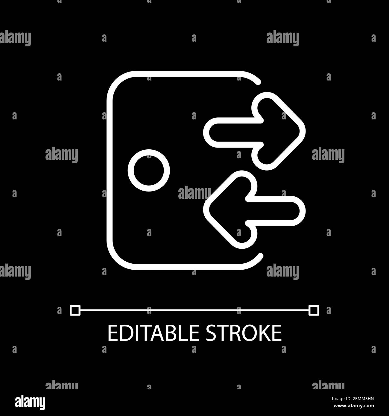 Log in and out white linear icon for dark theme Stock Vector Image ...