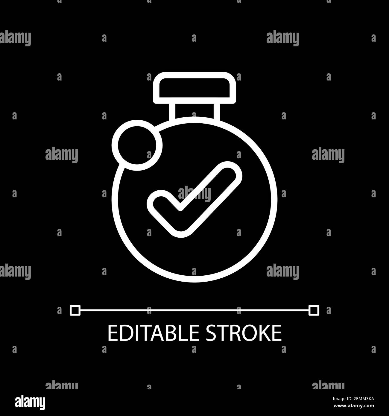 Timer white linear icon for dark theme Stock Vector Image & Art - Alamy