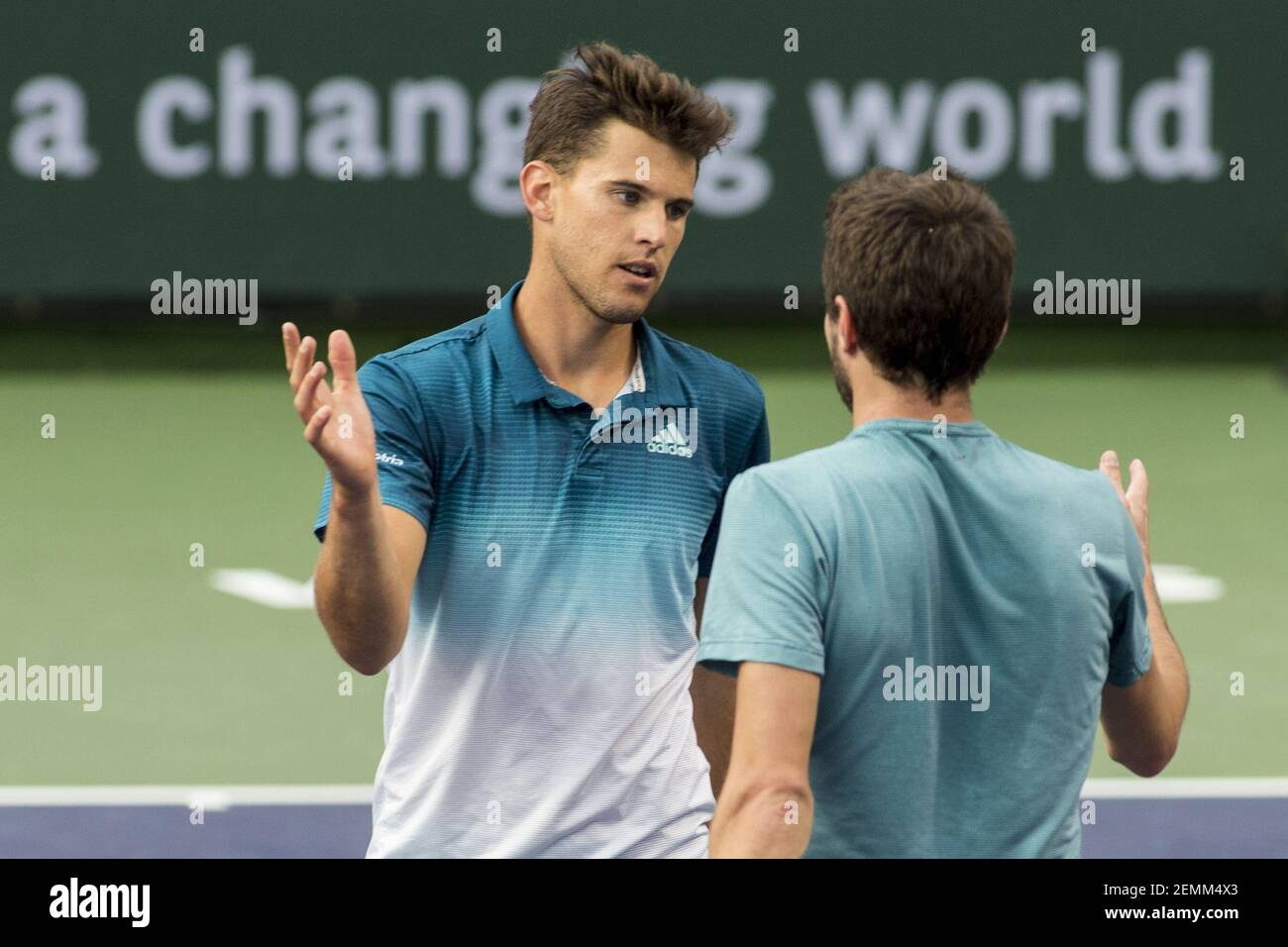 March 11, 2019: Dominic Thiem (AUT) and Gilles Simon (FRA) meet at the ...