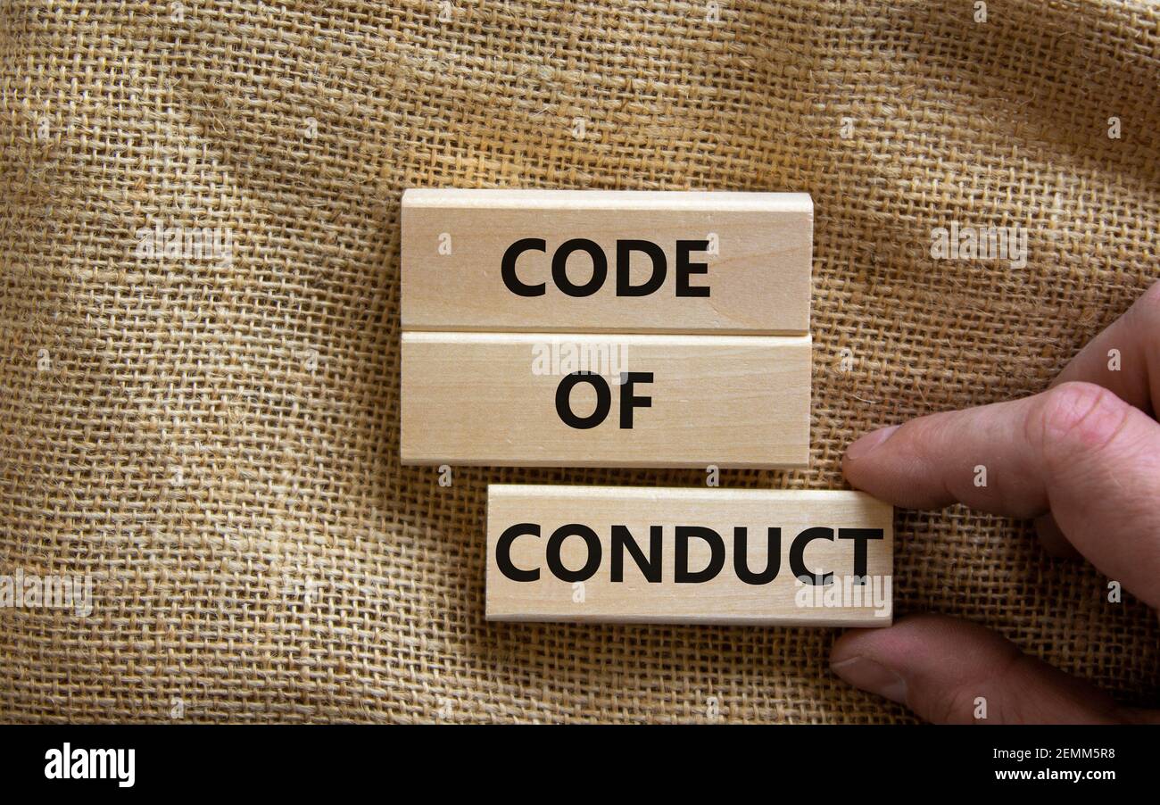 Code of conduct symbol. Concept words 'Code of conduct' on wooden ...